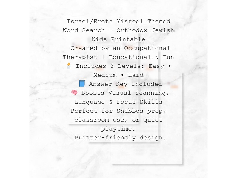 Israel Word Search Printable – 3 Difficulty Levels + Answer Key ...
