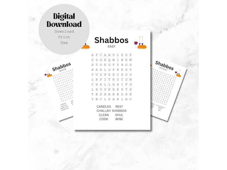 Shabbat Word Search Printable for Kids: Jewish Educational Activity ...
