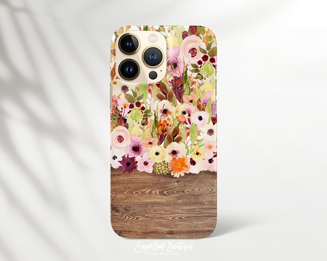 Boho Chic Phone Case Watercolor Flower Pattern iPhone Case Spring ...