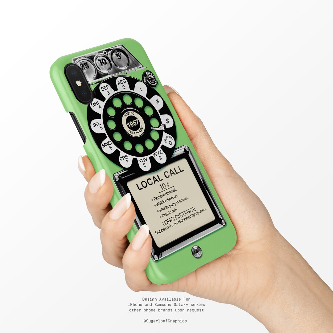 Retro Payphone Rotary Dial Phone Case 1950 Key Lime Green iPhone Case ...