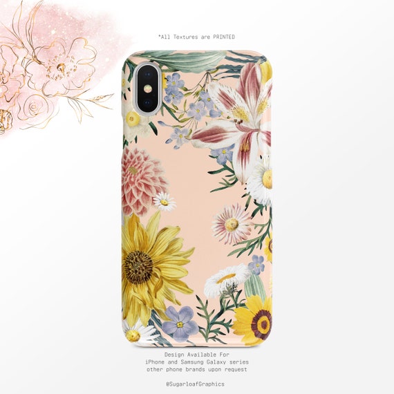 Floral Garden Phone Case Lily Daisy Dahlia Iphone Case Coral | Etsy