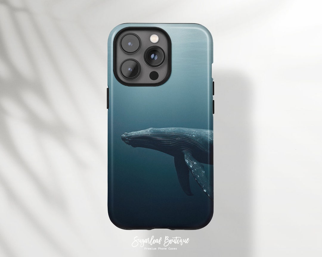 Blue Whale iPhone Case, Deep Sea Elegance Phone Cover, Majestic Marine ...