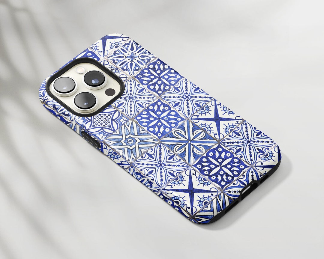 Indigo Blue Portuguese Tile Phone Case Printed Barn Wood iPhone Case ...