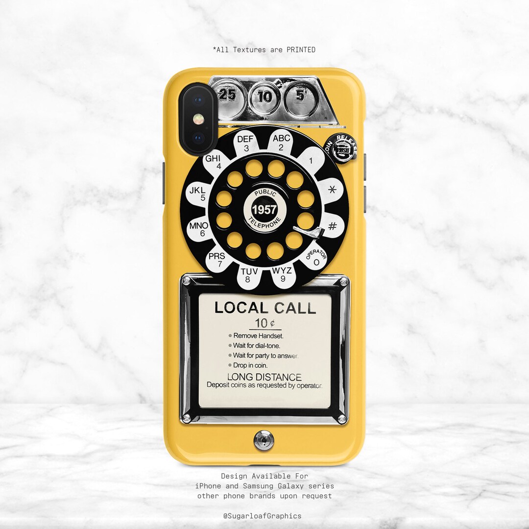 Retro Payphone iPhone Case: Lemonade Yellow, Vintage Rotary Dial - Etsy