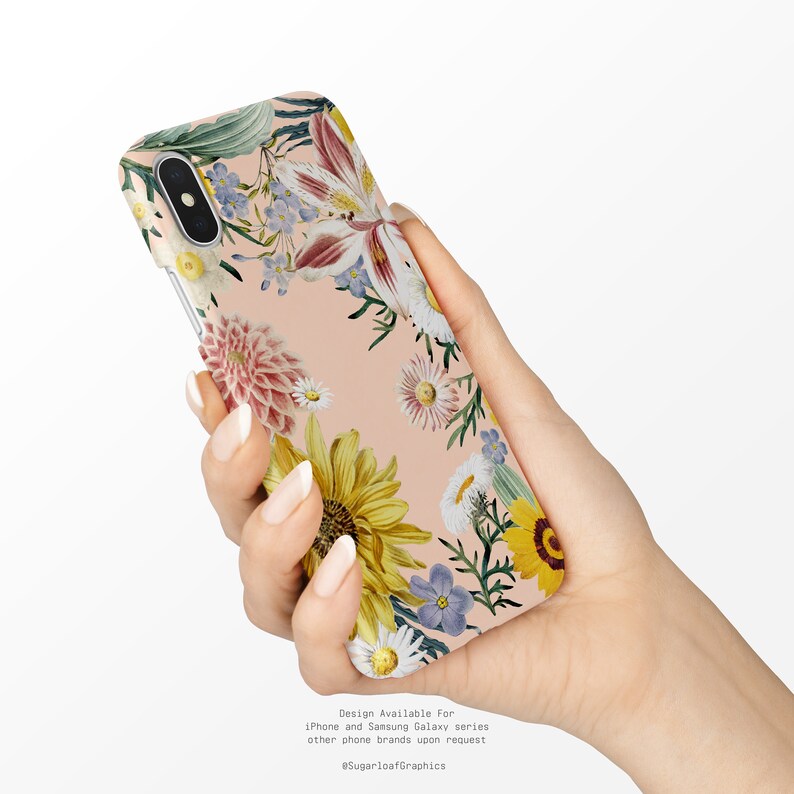 Floral Garden Phone Case Lily Daisy Dahlia Iphone Case Coral | Etsy