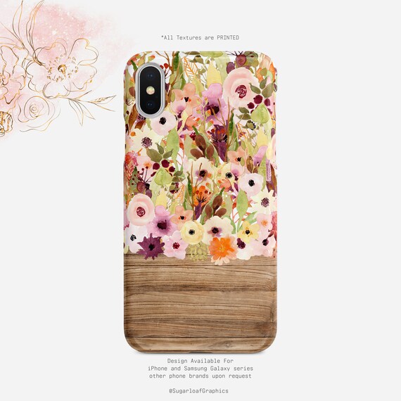 Boho Chic Phone Case Watercolor Flower Pattern Iphone Case | Etsy