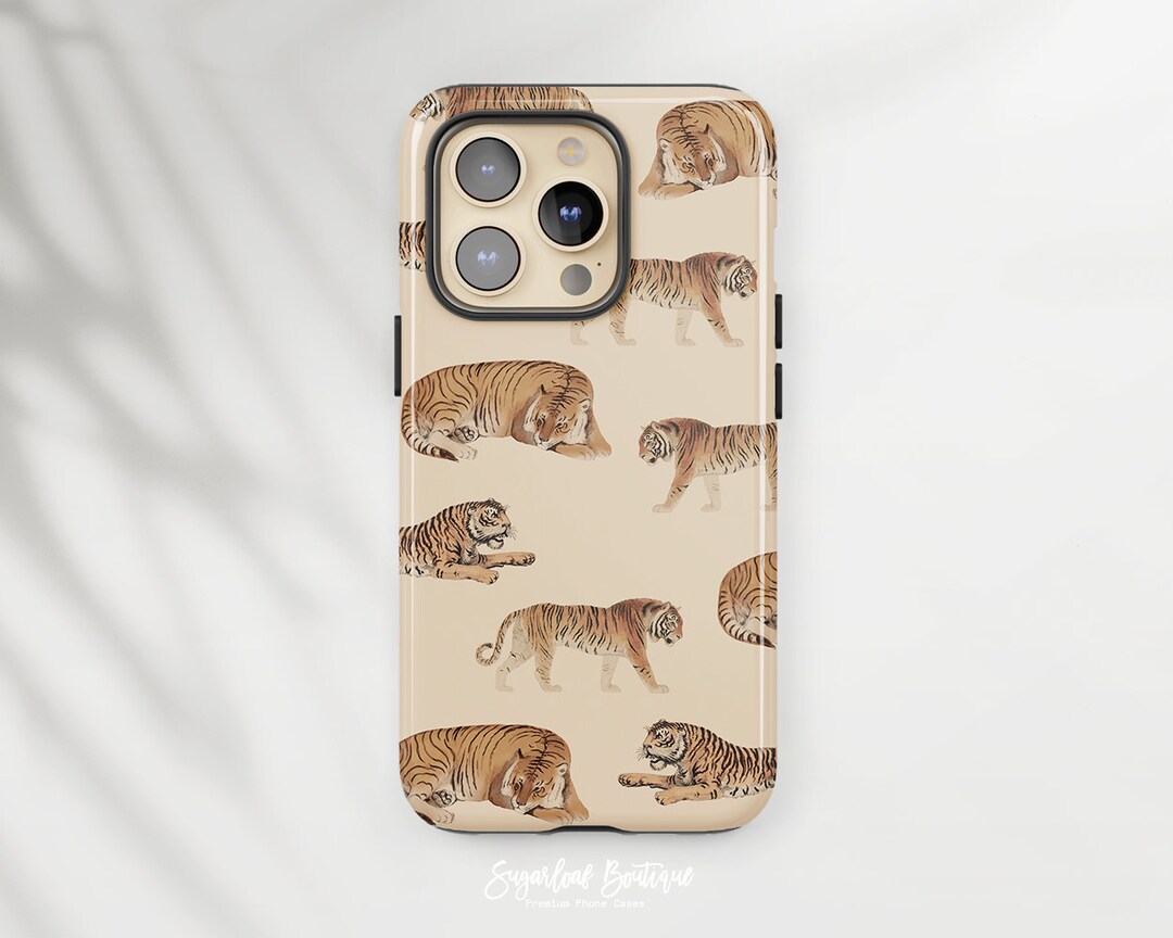 Urban Chic Tiger Pattern Beige Vintage Art Modern Posh Simple ...