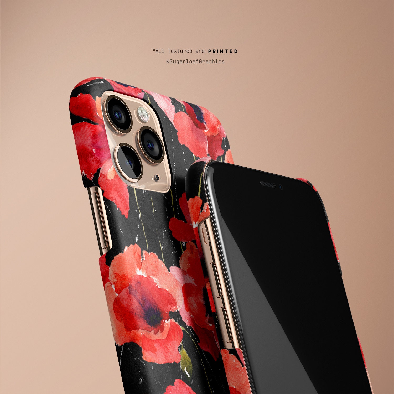 Watercolor Red Poppy Floral Pattern iPhone 12 Pro Max iPhone | Etsy