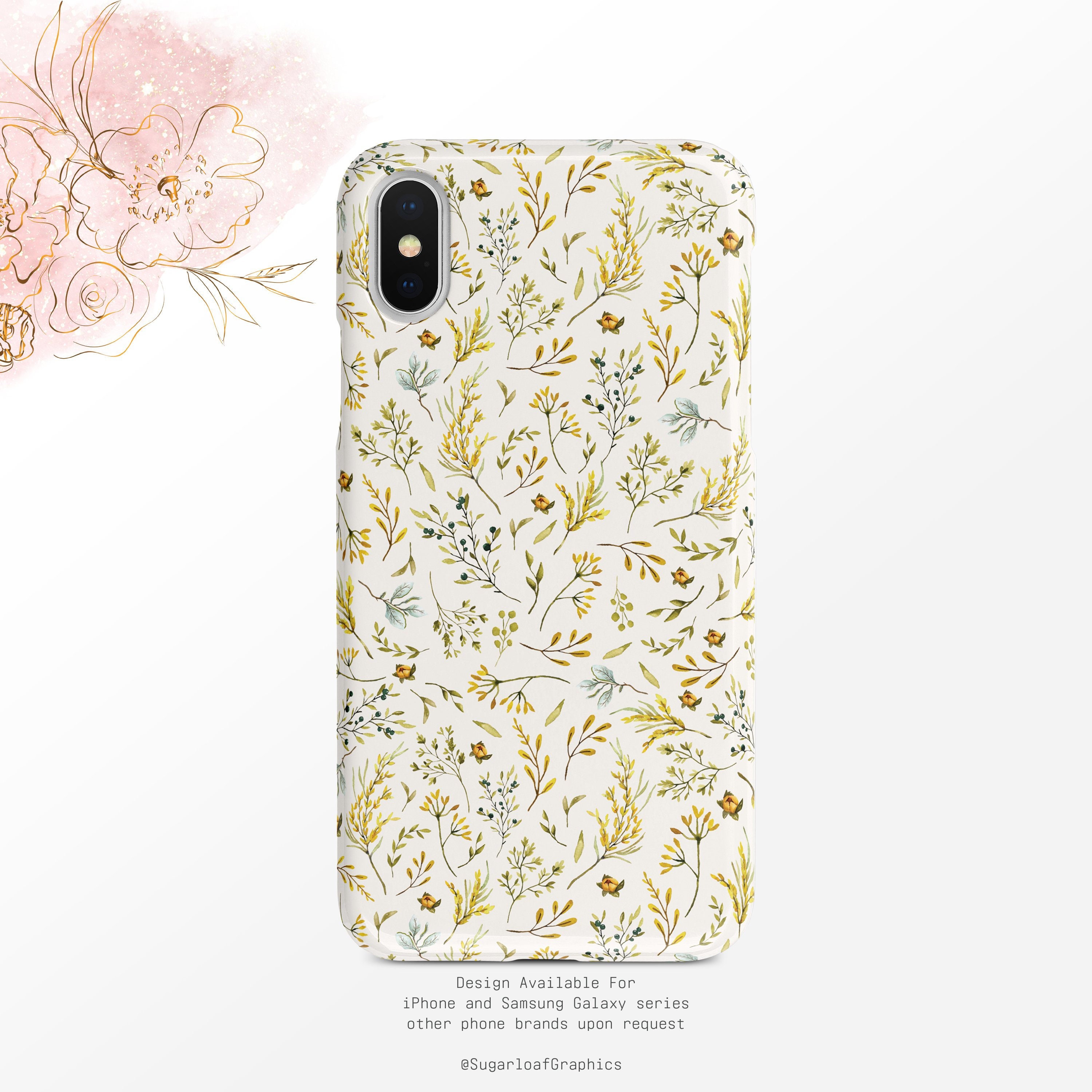 Colorful Floral Pattern Phone Case Leaf Pattern Iphone Case | Etsy