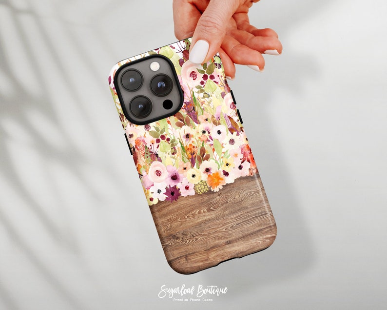 Boho Chic Phone Case Watercolor Flower Pattern Iphone Case - Etsy