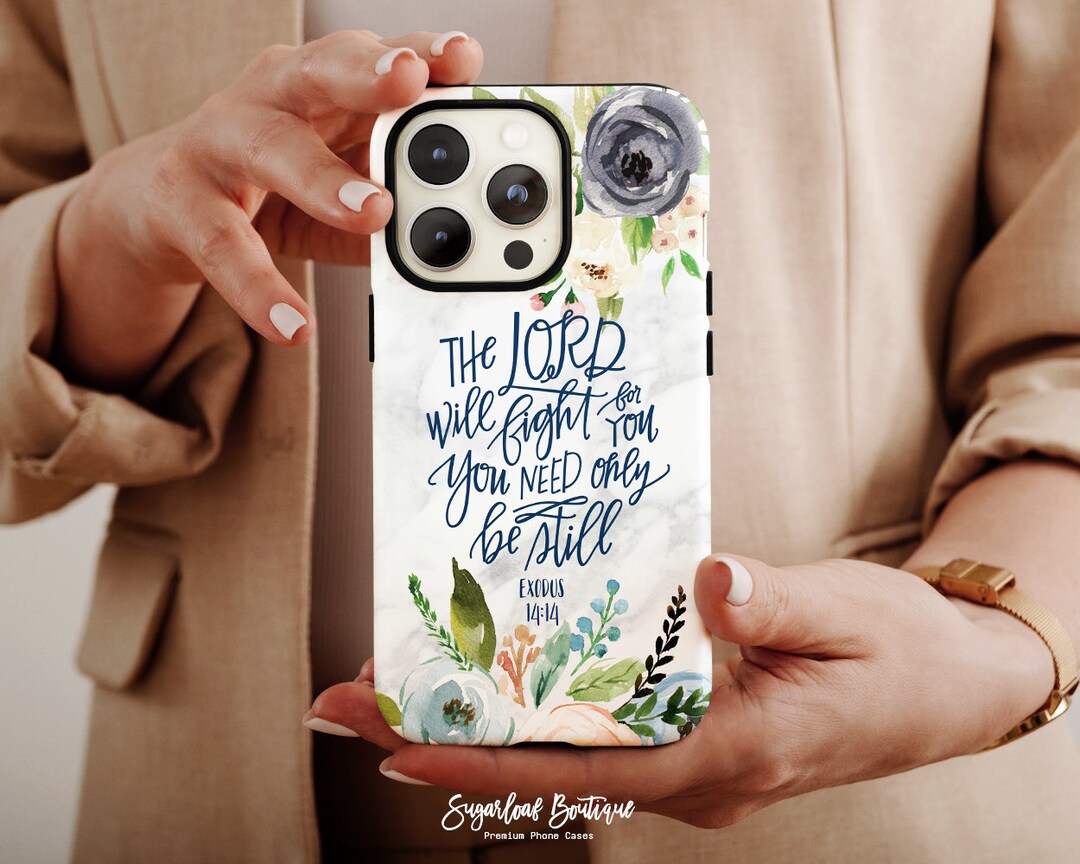 Exodus 14:14 Bible Verse Phone Case, Floral Christian Scripture - Etsy