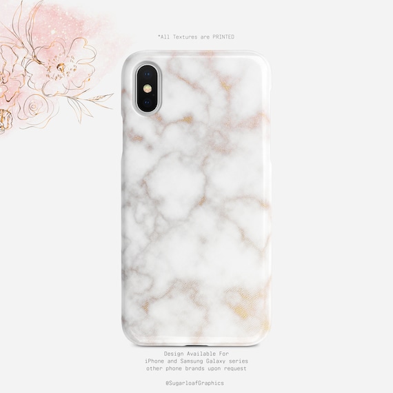 White Gold Marble Rose Gold Phone Case iPhone Case iPhone X | Etsy