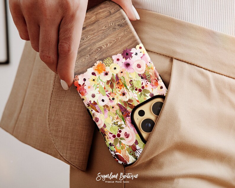 Boho Chic Phone Case Watercolor Flower Pattern Iphone Case - Etsy