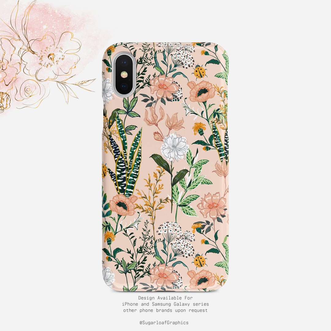 Coral Peach Pink Floral Pattern Tropical iPhone Case iPhone X Case ...