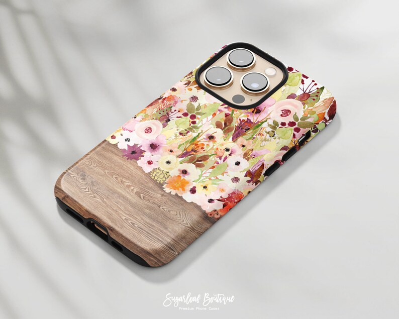Boho Chic Phone Case Watercolor Flower Pattern Iphone Case - Etsy