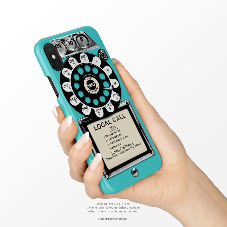 Retro Payphone Rotary Dial Phone Case Turquoise Aqua Blue | Etsy