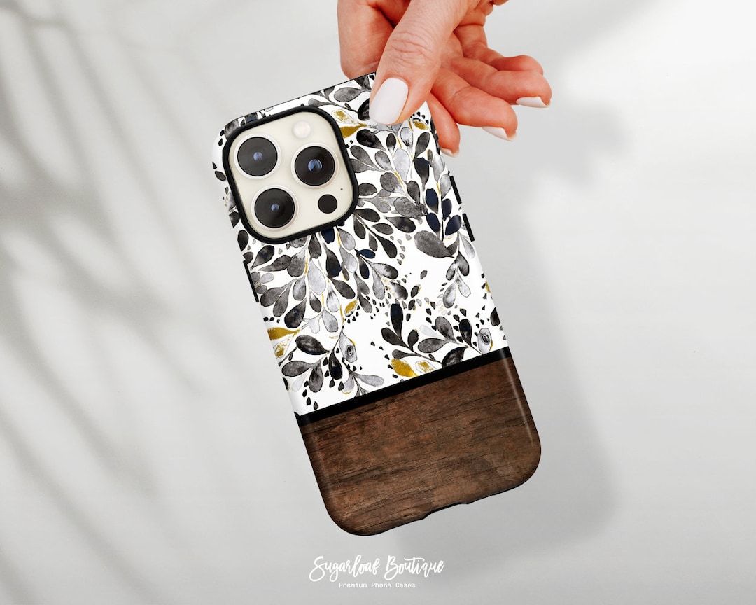 Watercolor Leaf Pattern iPhone Case Abstract Botanical Floral iPhone 14 Pro Max iPhone SE4 ...