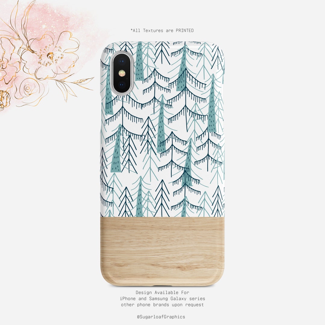 Woodland Green Pine Tree Pattern Barn Wood iPhone Case iPhone X Case ...