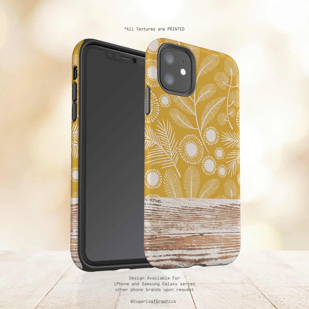 Artsy Floral Pattern Boho Barn Wood Botanical Note 10 Plus iPhone 11 ...