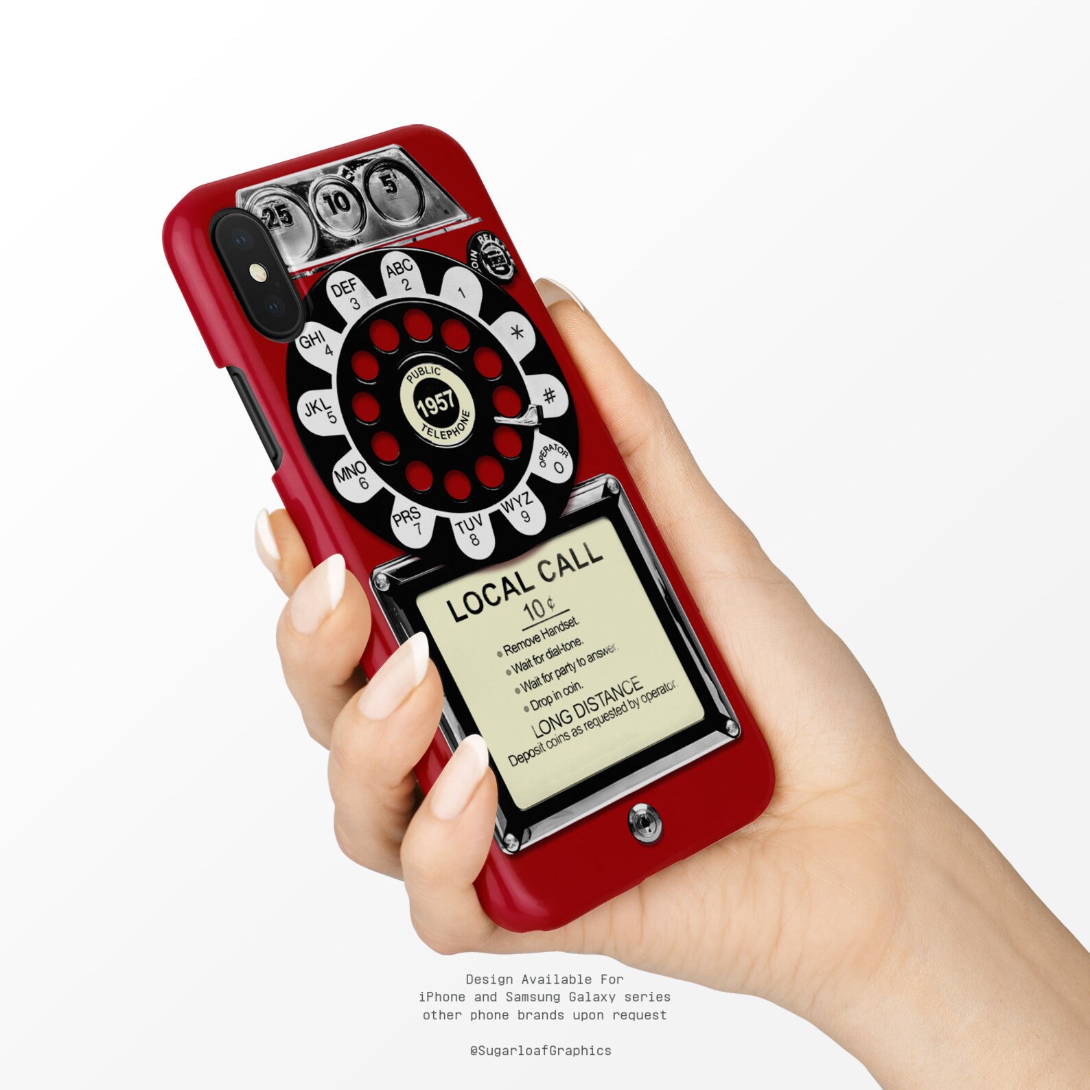 Retro Payphone Rotary Dial Phone Case 1950s Lipstick Red - Etsy