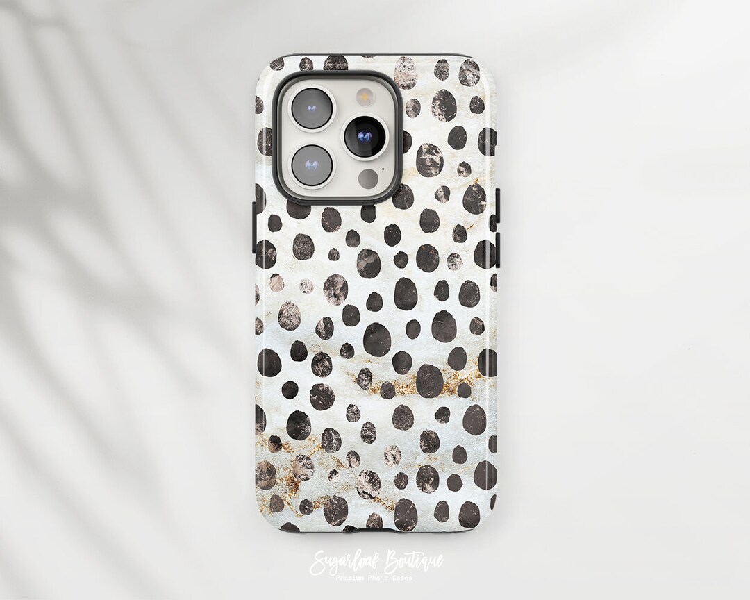 Black & White Marble Polka Dot Urban Boho Chic Geometric Pattern Modern ...