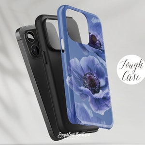 Elegant Blue Poppy Phone Case, Artistic Floral Pattern, Mystical Fairy ...