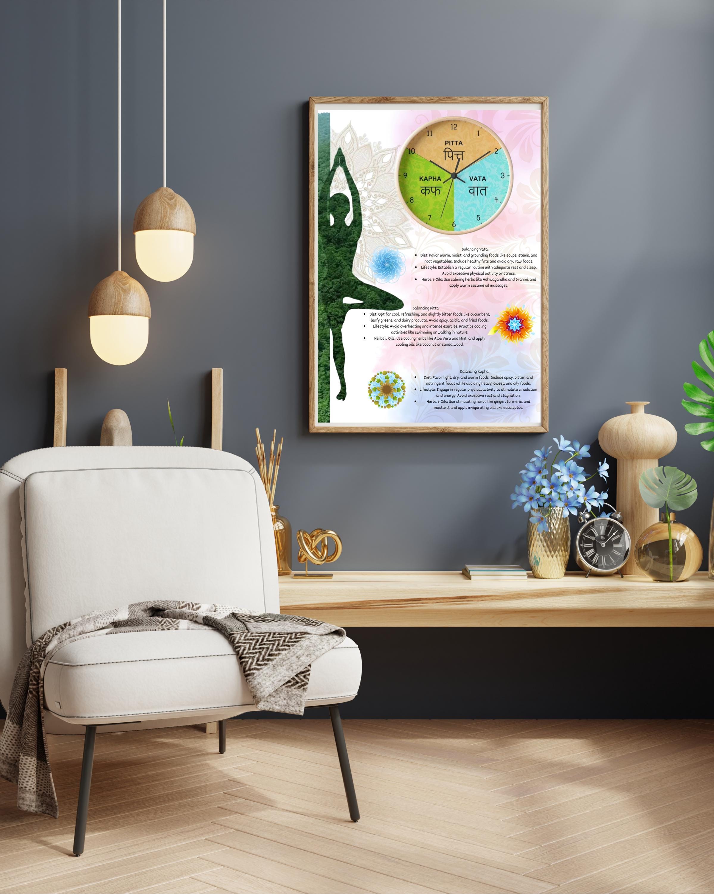 Printable Ayurvedic Dosha Chart - Vata Pitta Kapha Balance Guide for ...