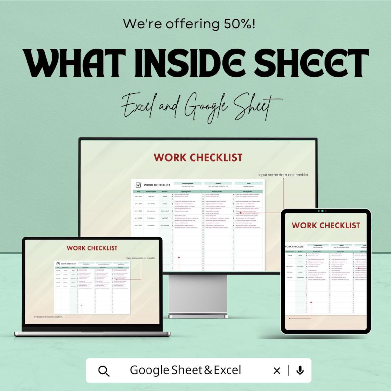 Work Checklist Template | Daily Task Sheet for Employees | Excel ...