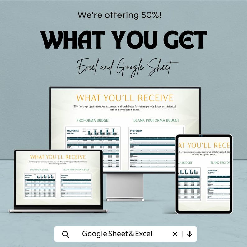 Proforma Budget Sheet Template - Excel and Google Sheets for Financial ...