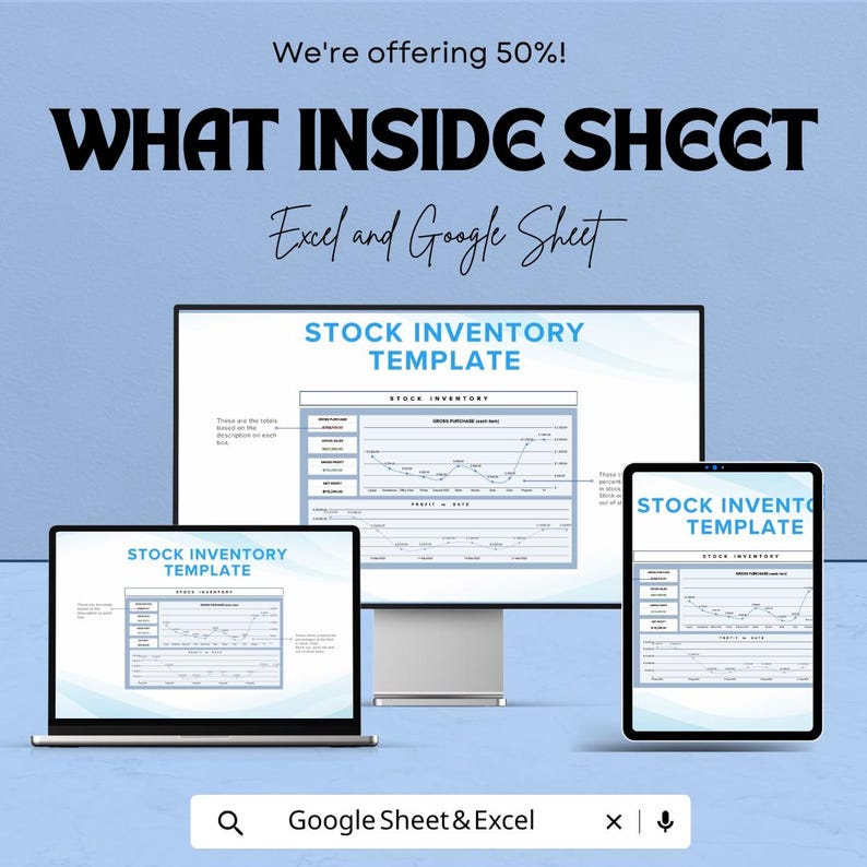 Stock Inventory Sheet for Small Business – Google Sheet – Track ...