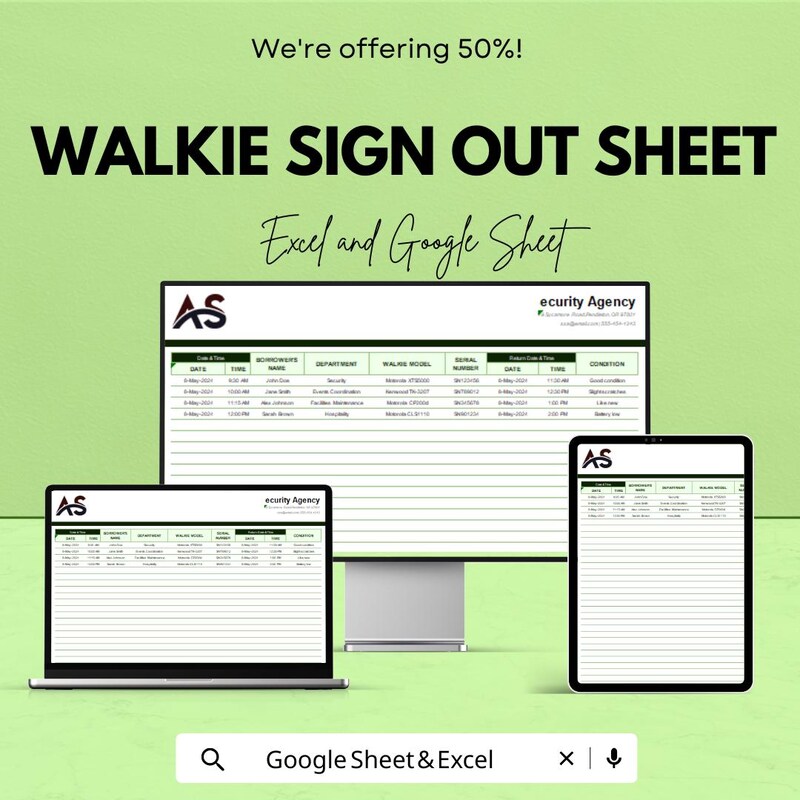 Walkie Talkie Sign Out Sheet - Etsy
