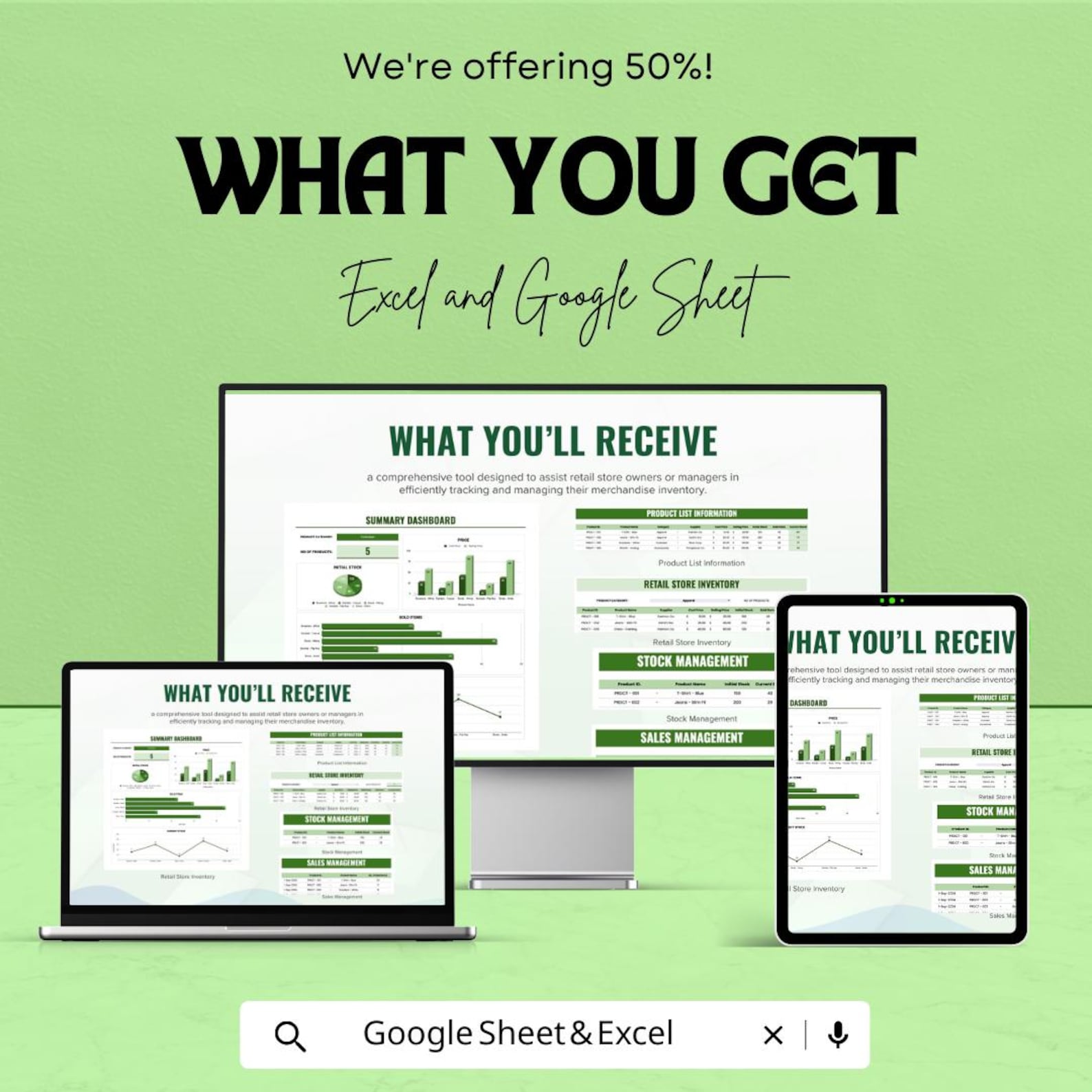Retail Store Inventory Sheet - Excel & Google Sheets Template - Track ...