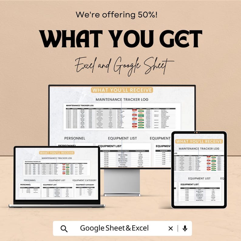 Operations Facility Maintenance Tracker Sheet – Excel & Google Sheets | Facility Maintenance Log ...