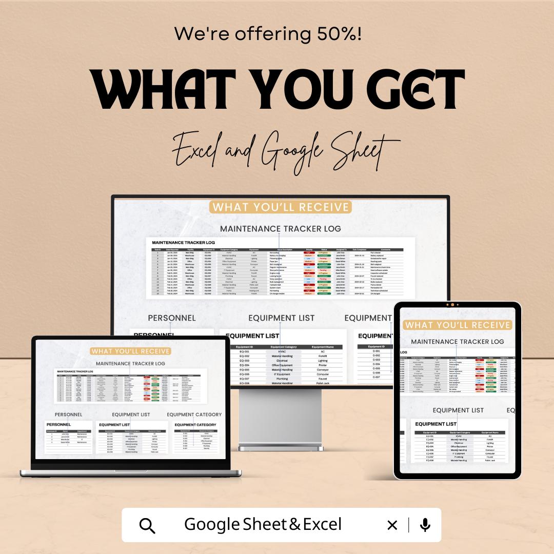 Operations Facility Maintenance Tracker Sheet – Excel & Google Sheets ...