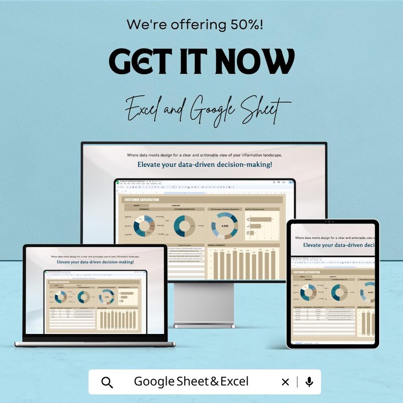 Customer Satisfaction Dashboard Template | Excel & Google Sheet | Real ...