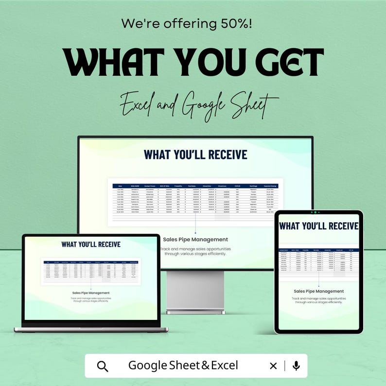 Sales Pipeline Management Dashboard Template | Excel and Google Sheets ...
