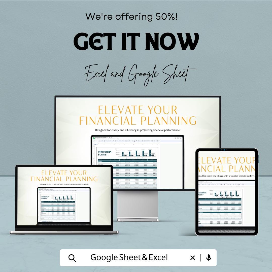 Proforma Budget Sheet Template - Excel and Google Sheets for Financial ...
