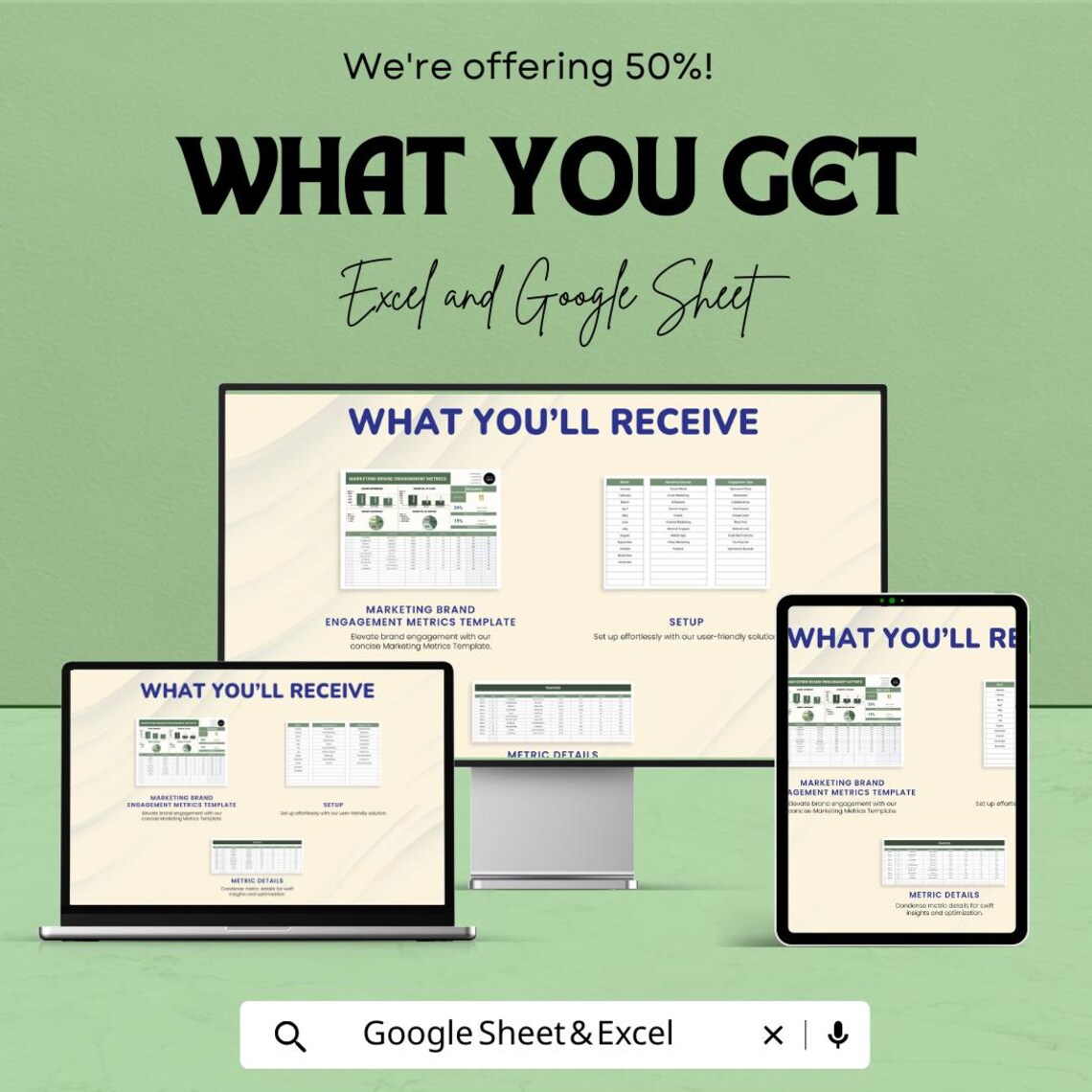 Marketing Brand Engagement Metrics Sheet | Google Sheets for Tracking ...