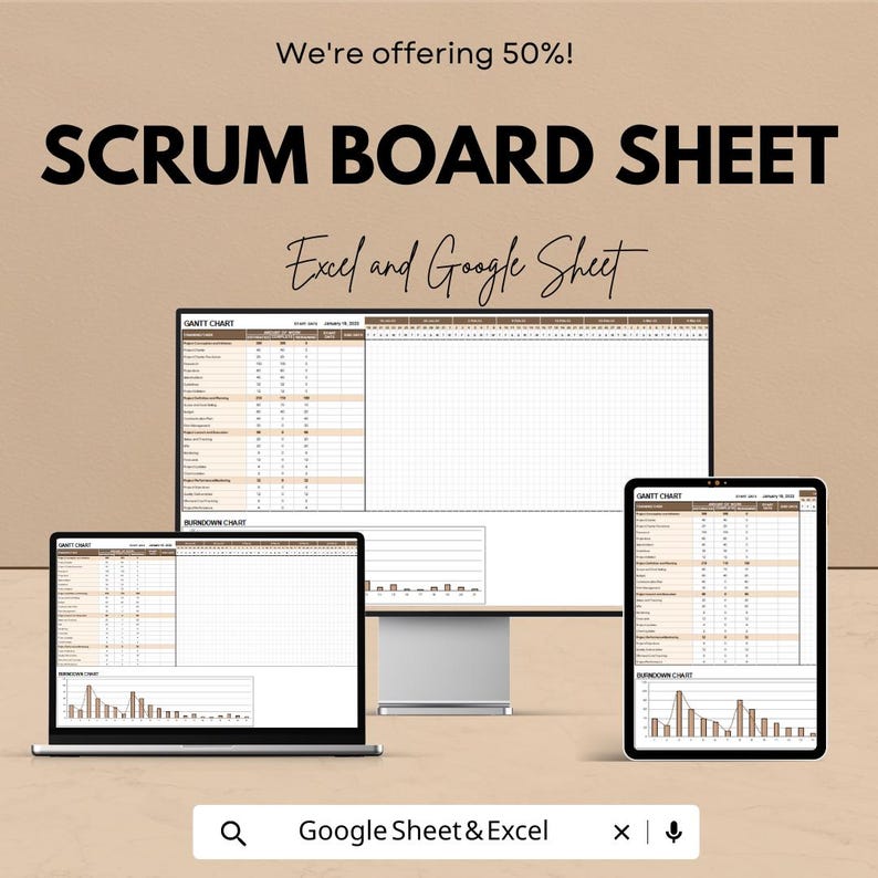 Scrum Board Sheet - Excel & Google Sheets Template for Project ...