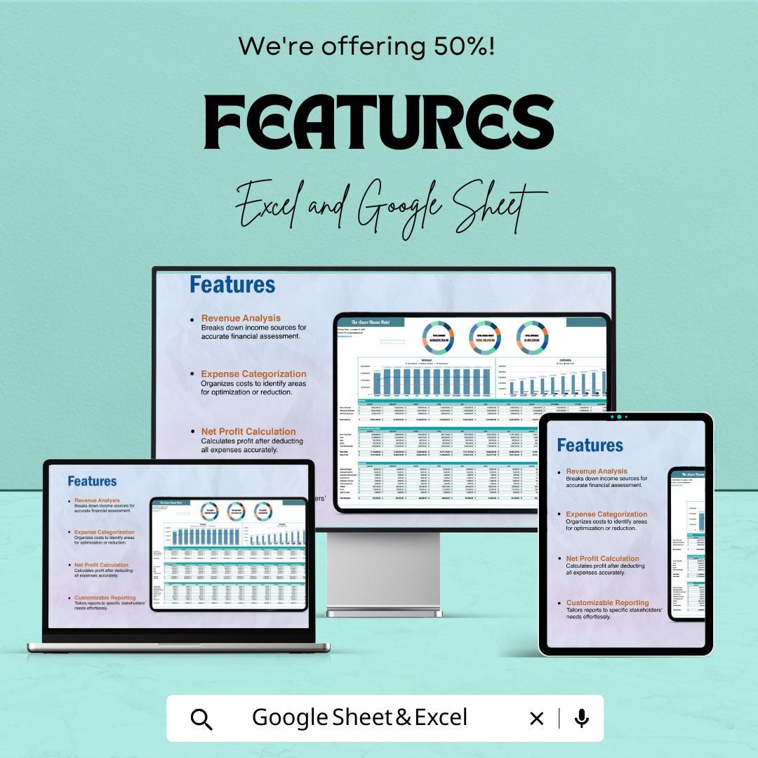 Hotel Profit and Loss Sheet | Excel and Google Sheets Template ...