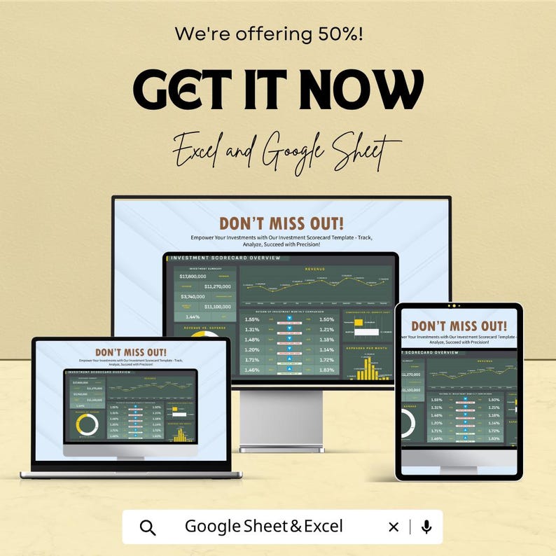 Investment Scorecard Template | ROI Tracker | Investment Analysis ...