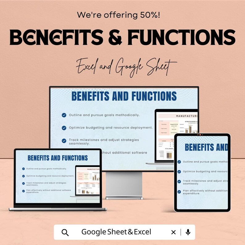 Manufacturing Project Budget Sheet | Excel and Google Sheets Template ...