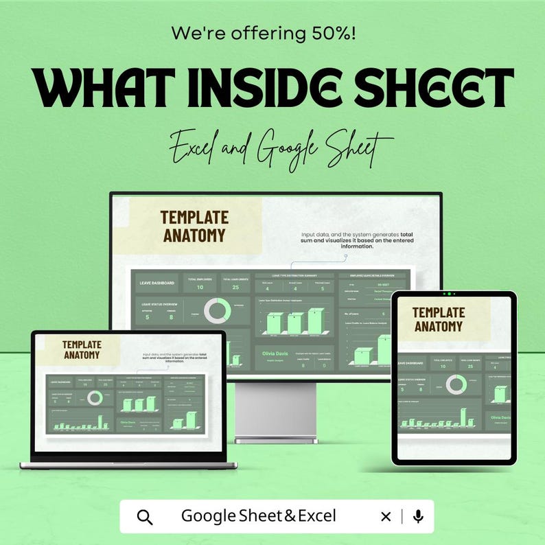 Leave Dashboard | Employee Leave Tracker | Excel & Google Sheets ...