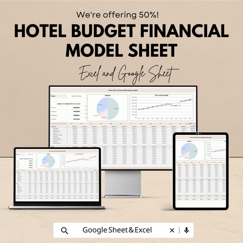 Hotel Budget Financial Model Sheet – Excel & Google Sheets ...