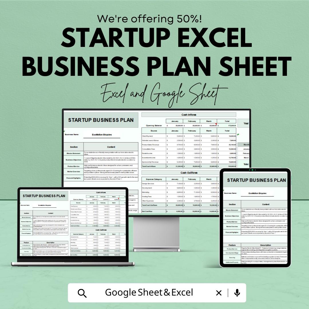Startup Business Plan Sheet | Google Sheets | Financial Planning ...