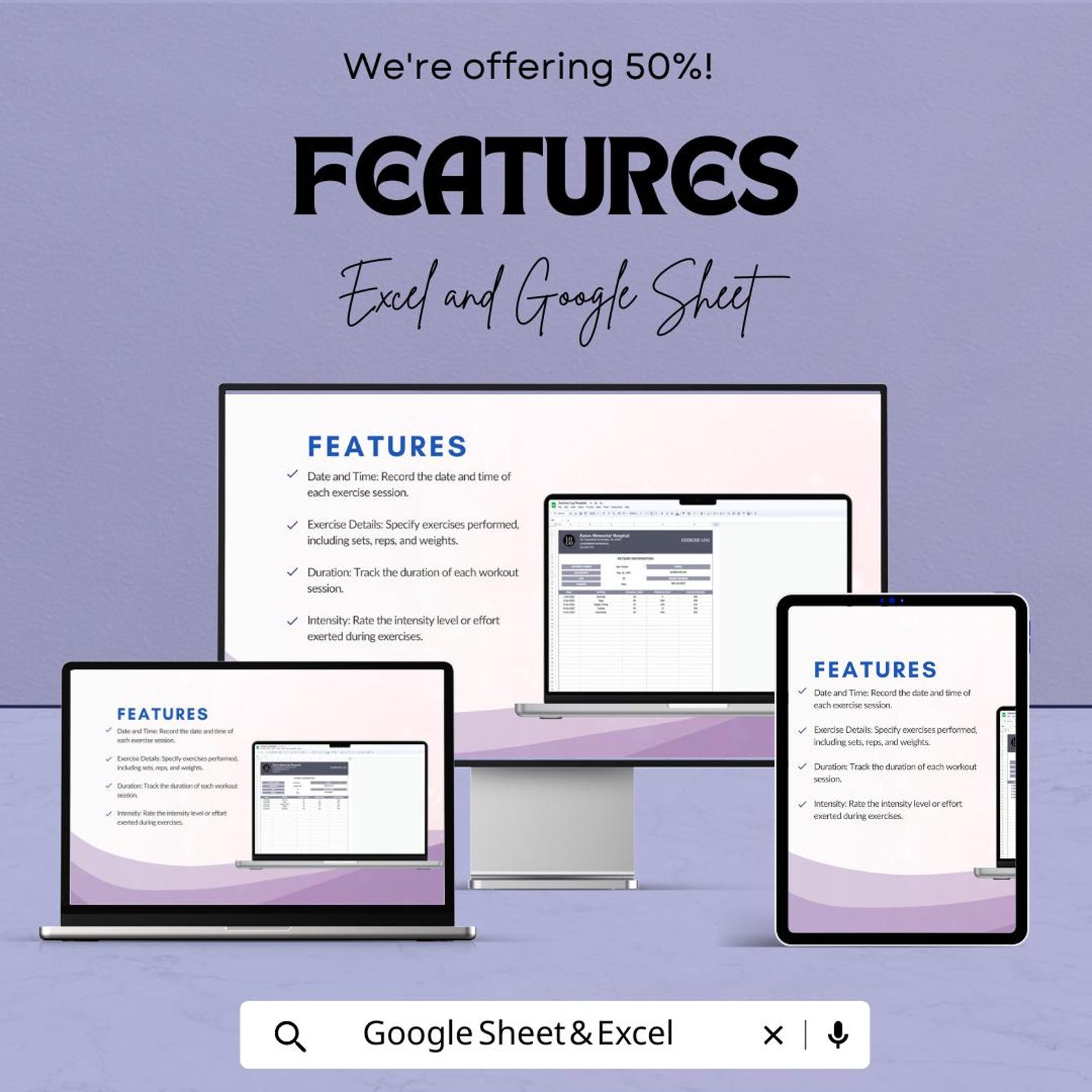 Exercise Log Sheet | Track Your Fitness Journey | Excel & Google Sheets ...