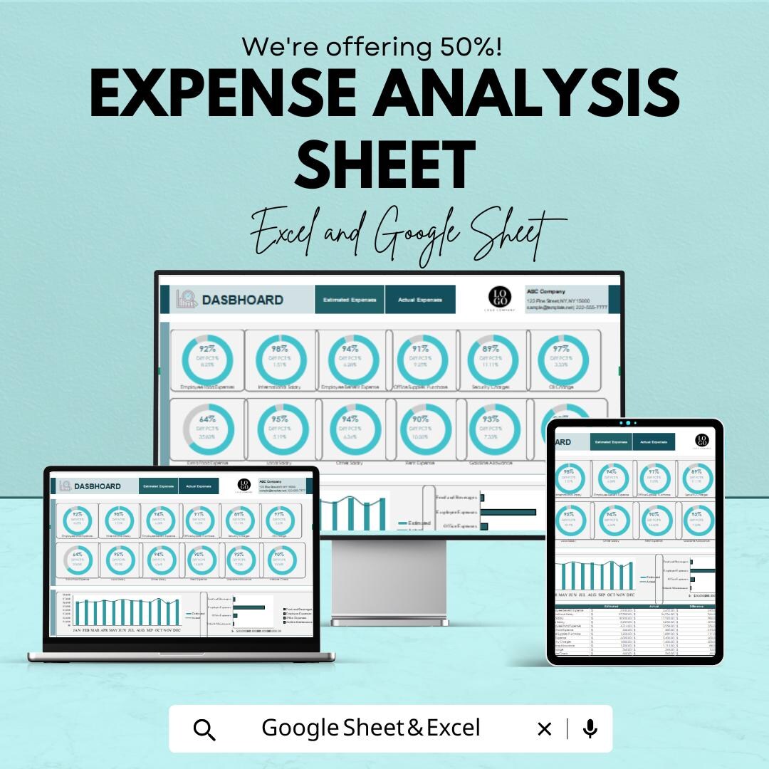 Expense Analysis Sheet for Business - Financial Tracking & Budgeting ...