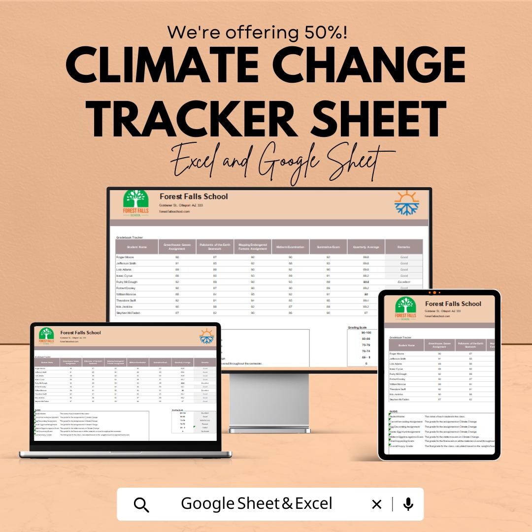 Climate Change Tracker Sheet - Excel & Google Sheet Template for ...