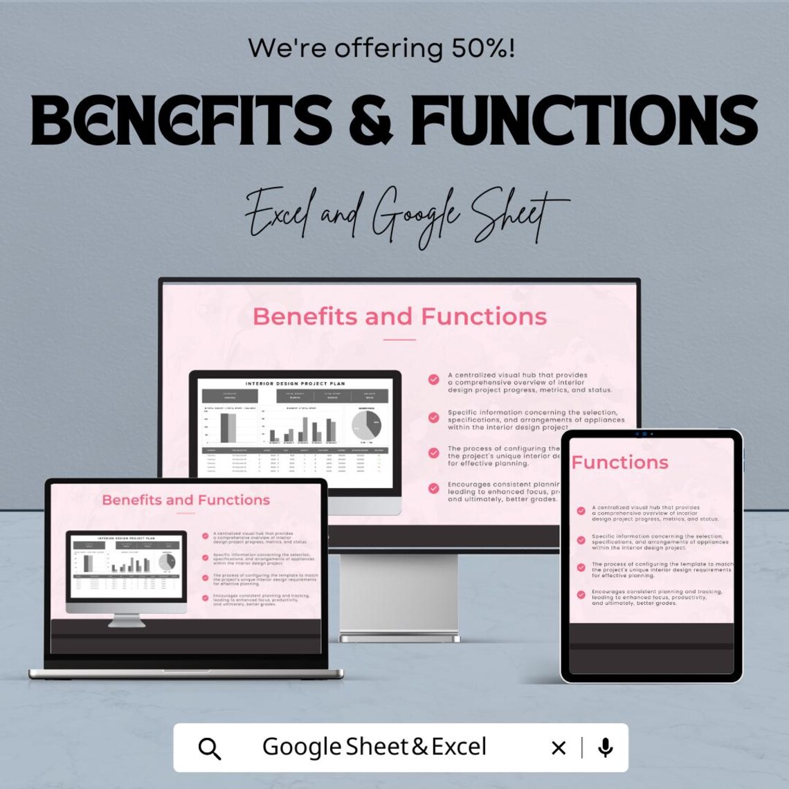 Interior Design Project Plan Sheet - Excel & Google Sheet Template for ...