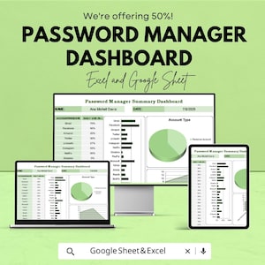 Excel Password Tracker With Dashboard - Etsy